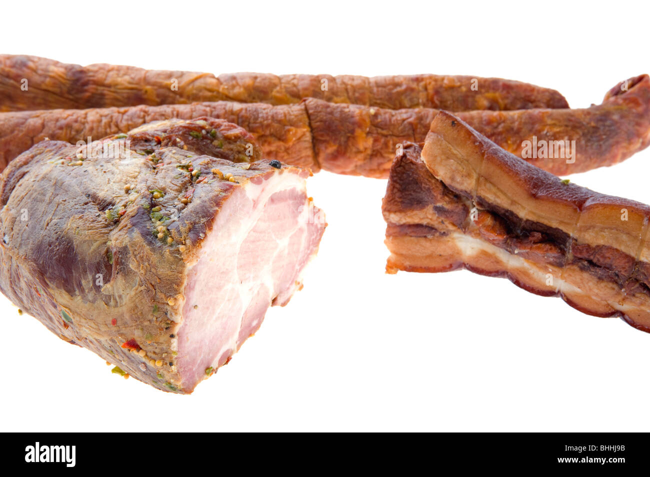 object on white - food Pork gammon Stock Photo - Alamy