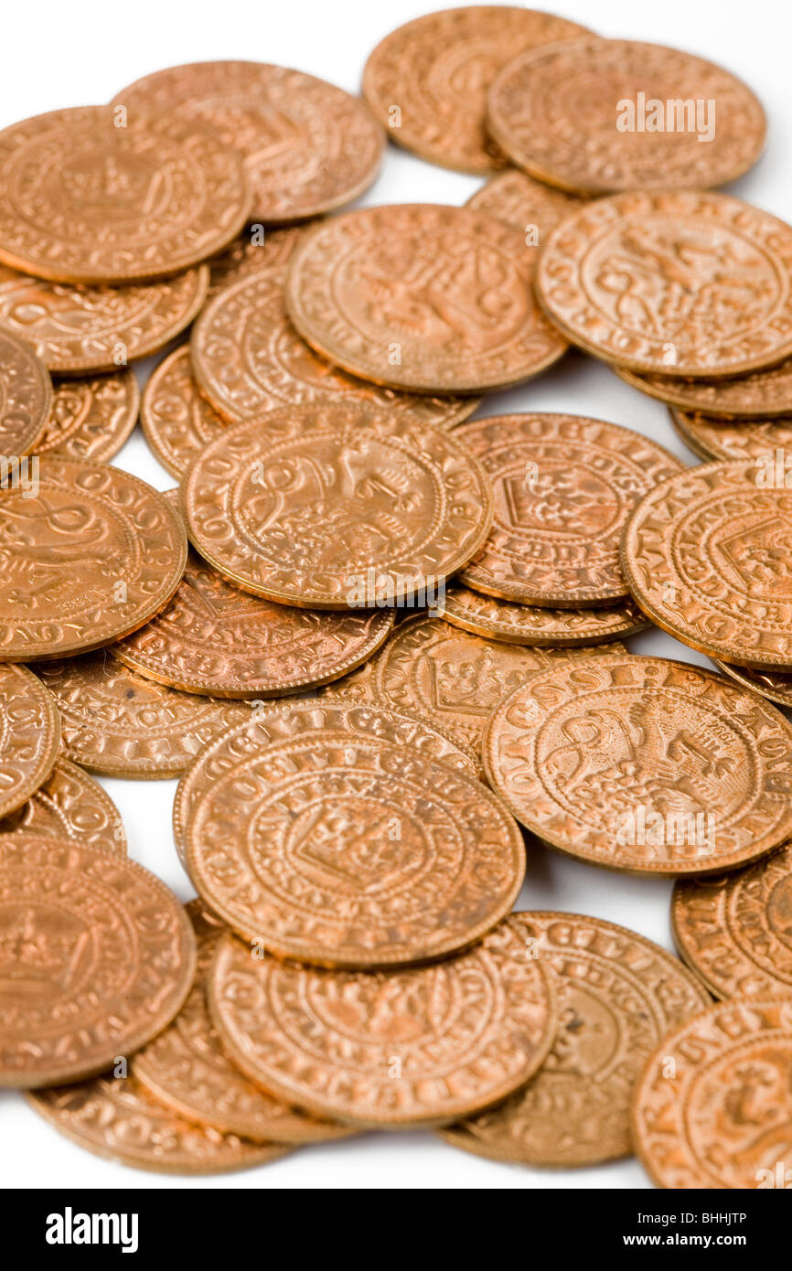 a lot of antique gold coins Stock Photo - Alamy