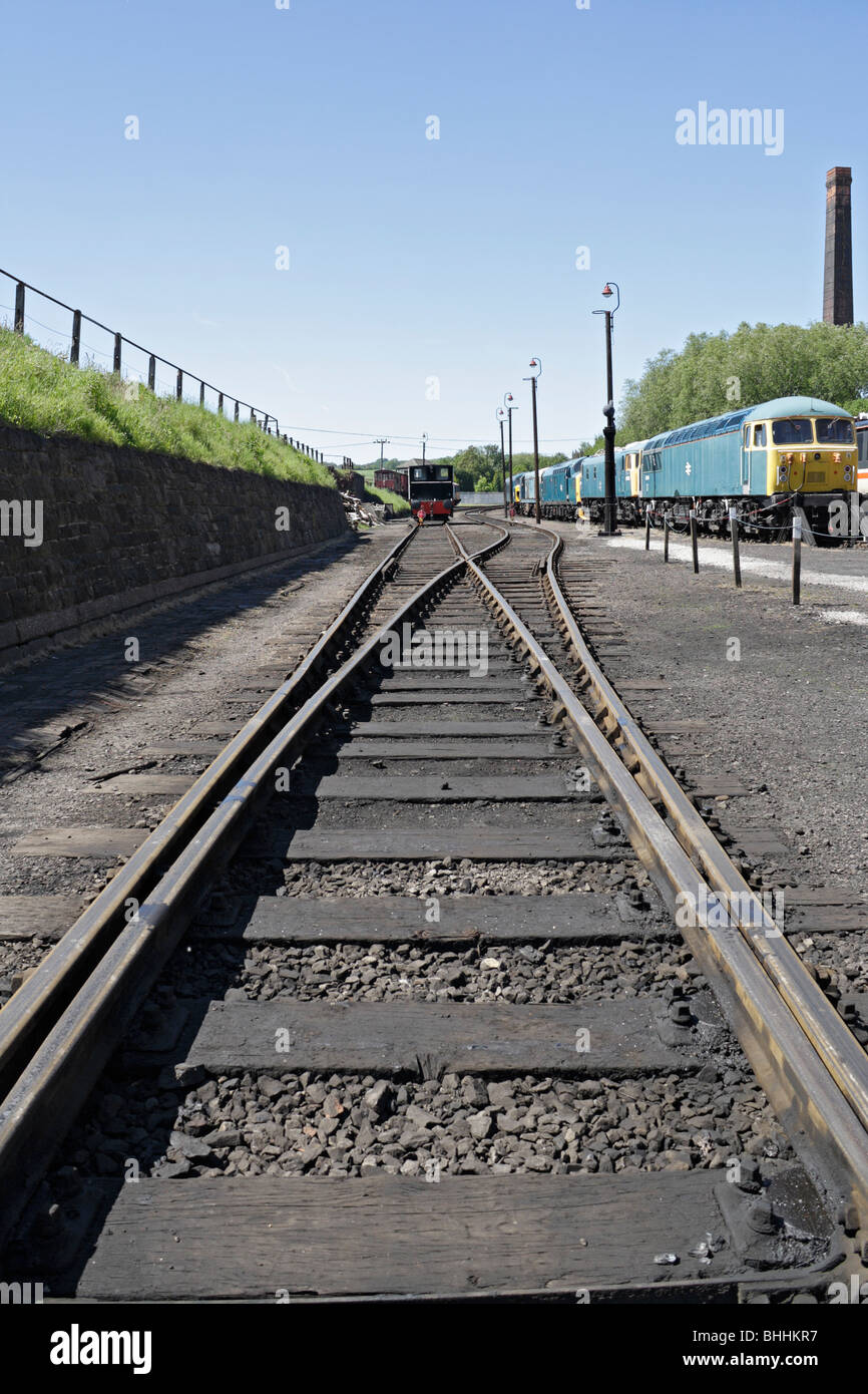 Railway tracks at the sidings Barrow Hill engine shed, near ...