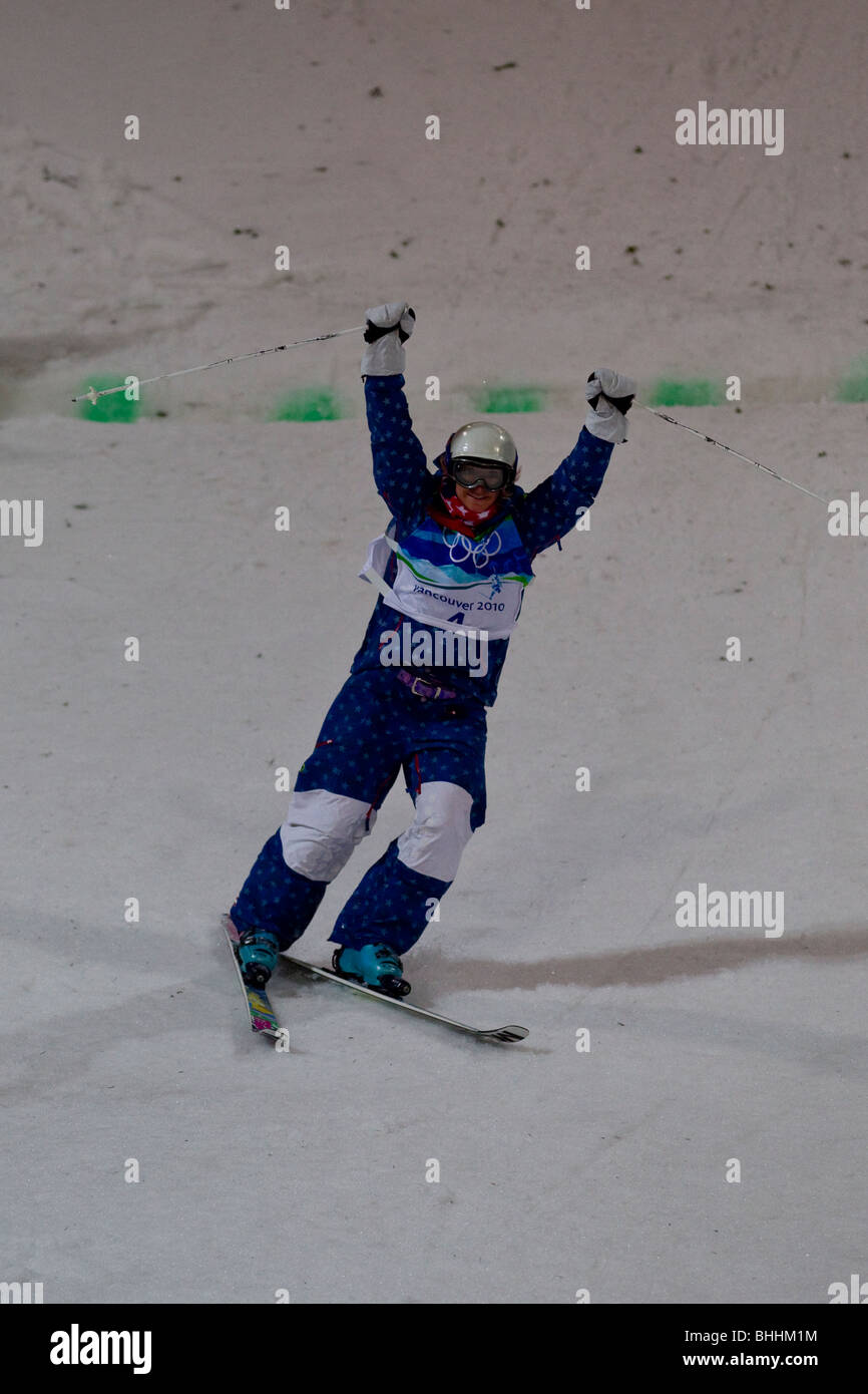 Shannon Bahrke (USA) bronze medal winner in the freestyle skiing moguls ...
