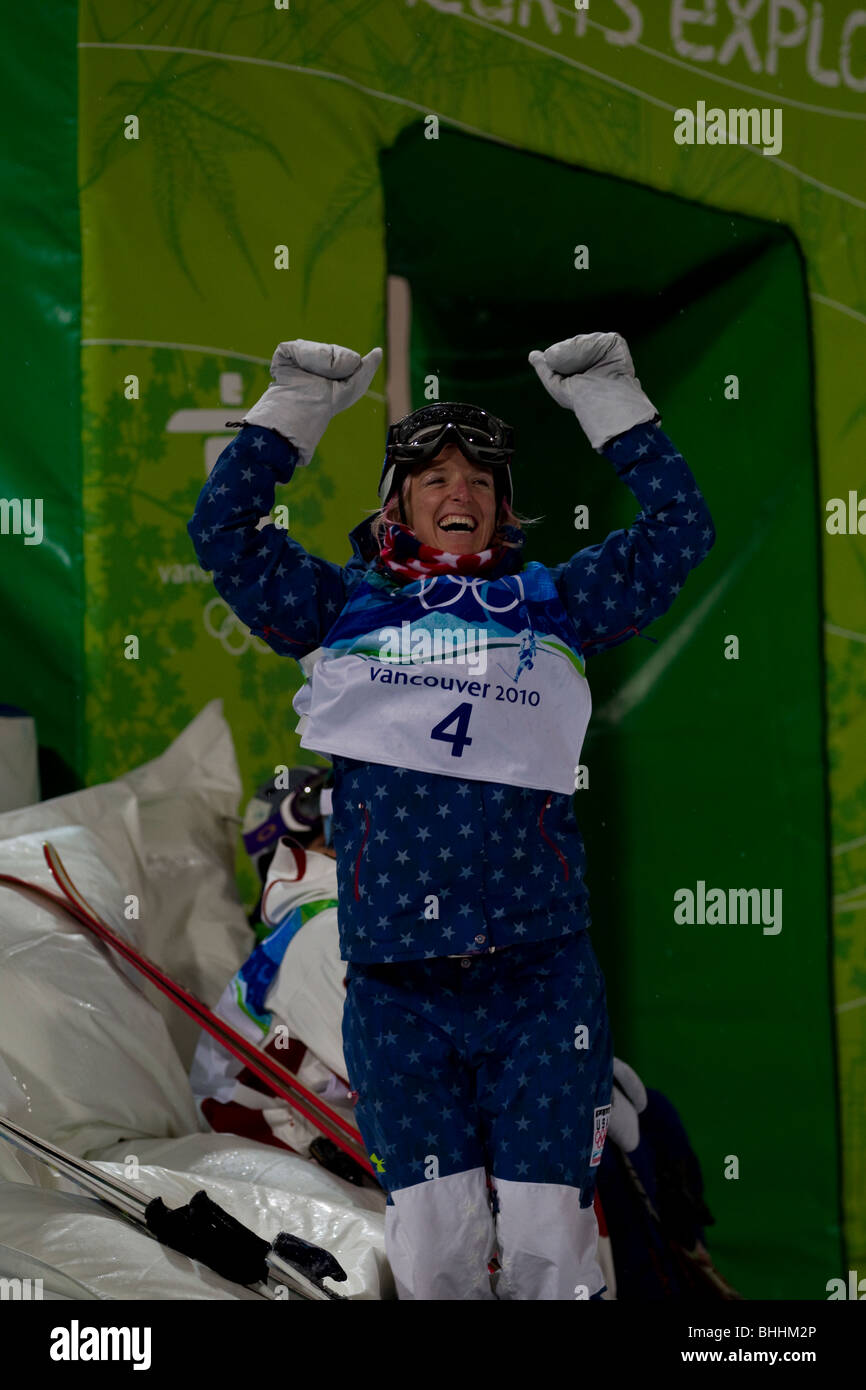Shannon Bahrke (USA) bronze medal winner in the freestyle skiing moguls ...