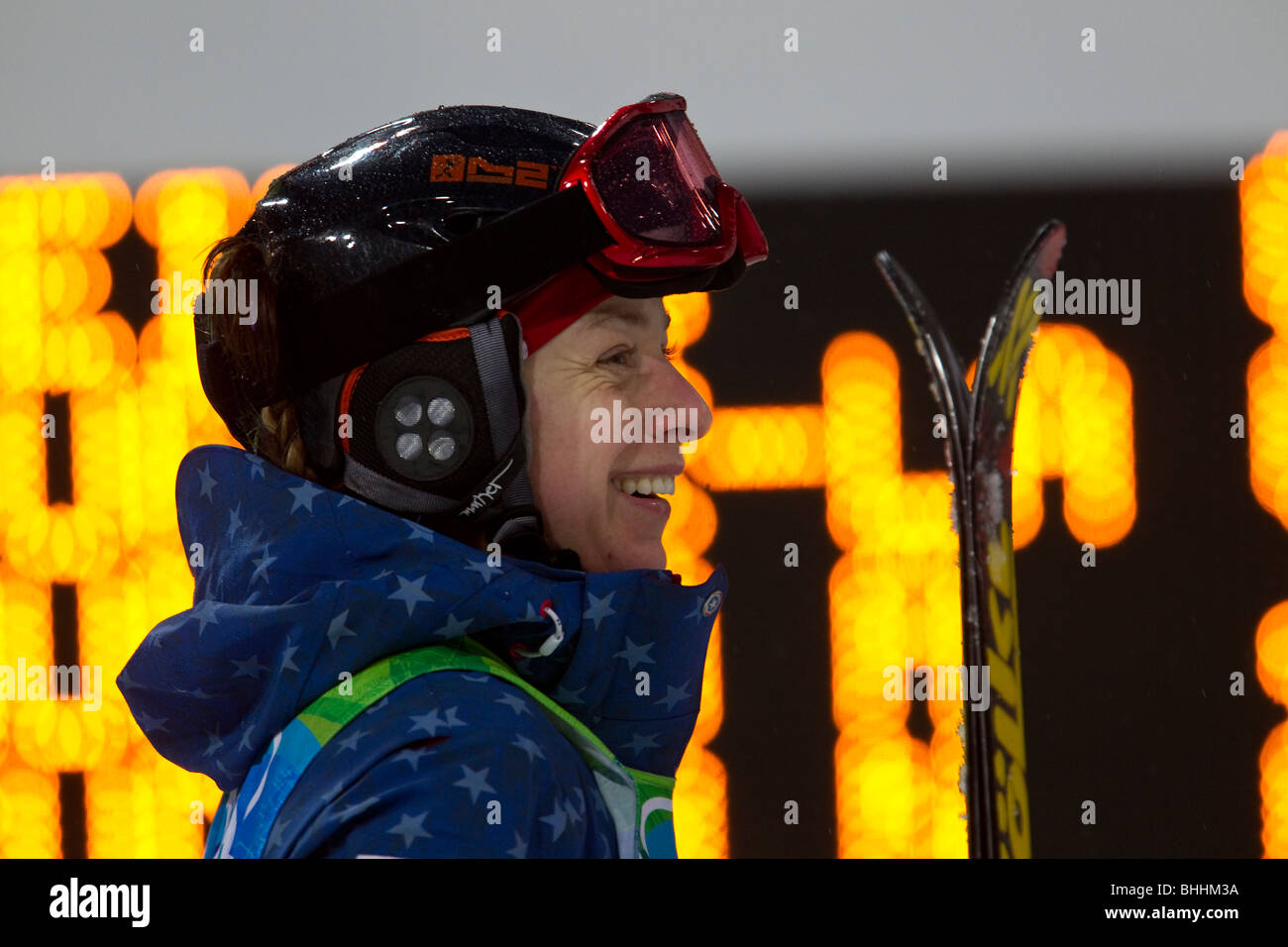 Hannah Kearney (USA) gold medal winner competing in the freestyle ...