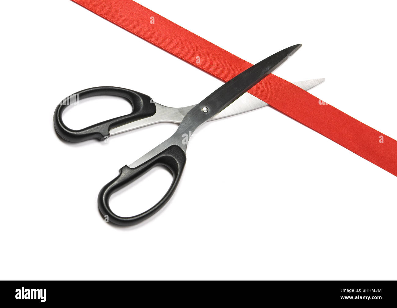 Red ribbon cutting Stock Photo - Alamy
