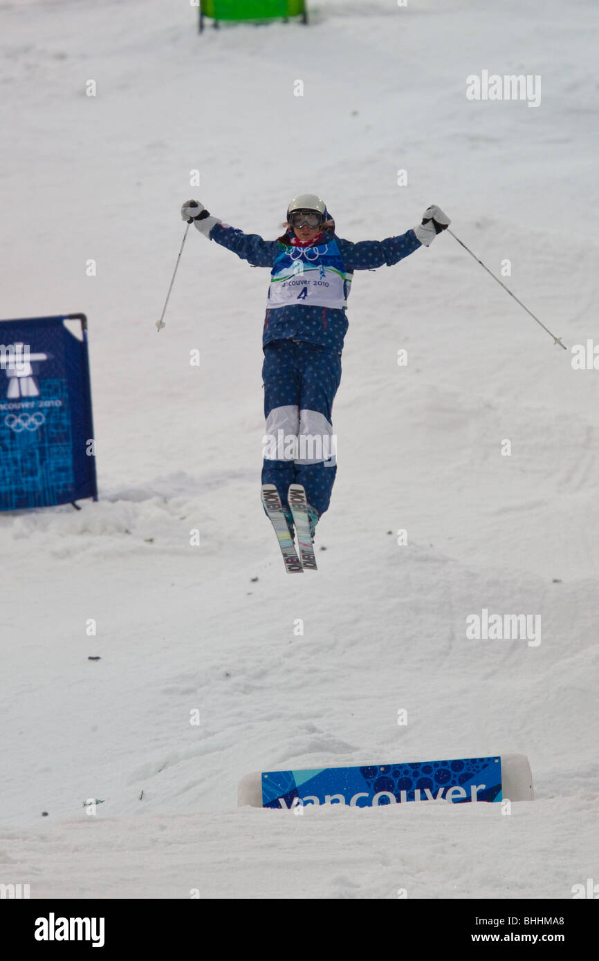 Shannon Bahrke (USA) bronze medal winner in the freestyle skiing moguls ...