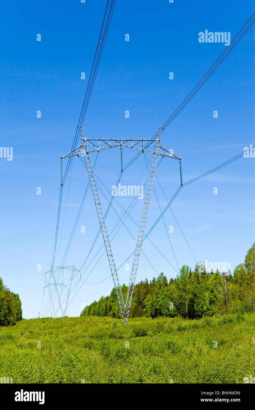 Support of line of electricity transmissions with isolators and wires ...