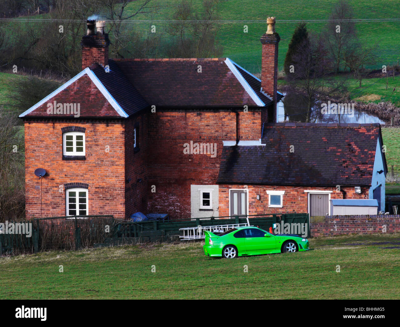 brick built house in countryside Stock Photo - Alamy
