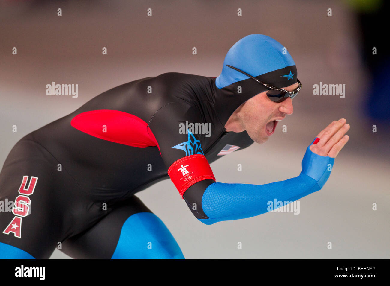 Chad Hedrick (USA) competing in the 5000m Speed Skating at the 2010 ...