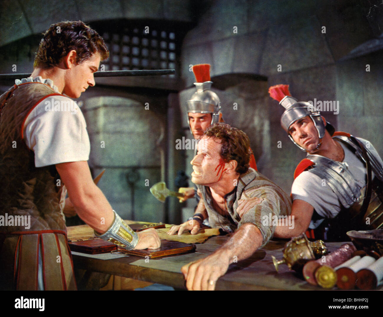 BEN-HUR - 1959 MGM film with Charlton Heston at right and Stephen Boyd ...