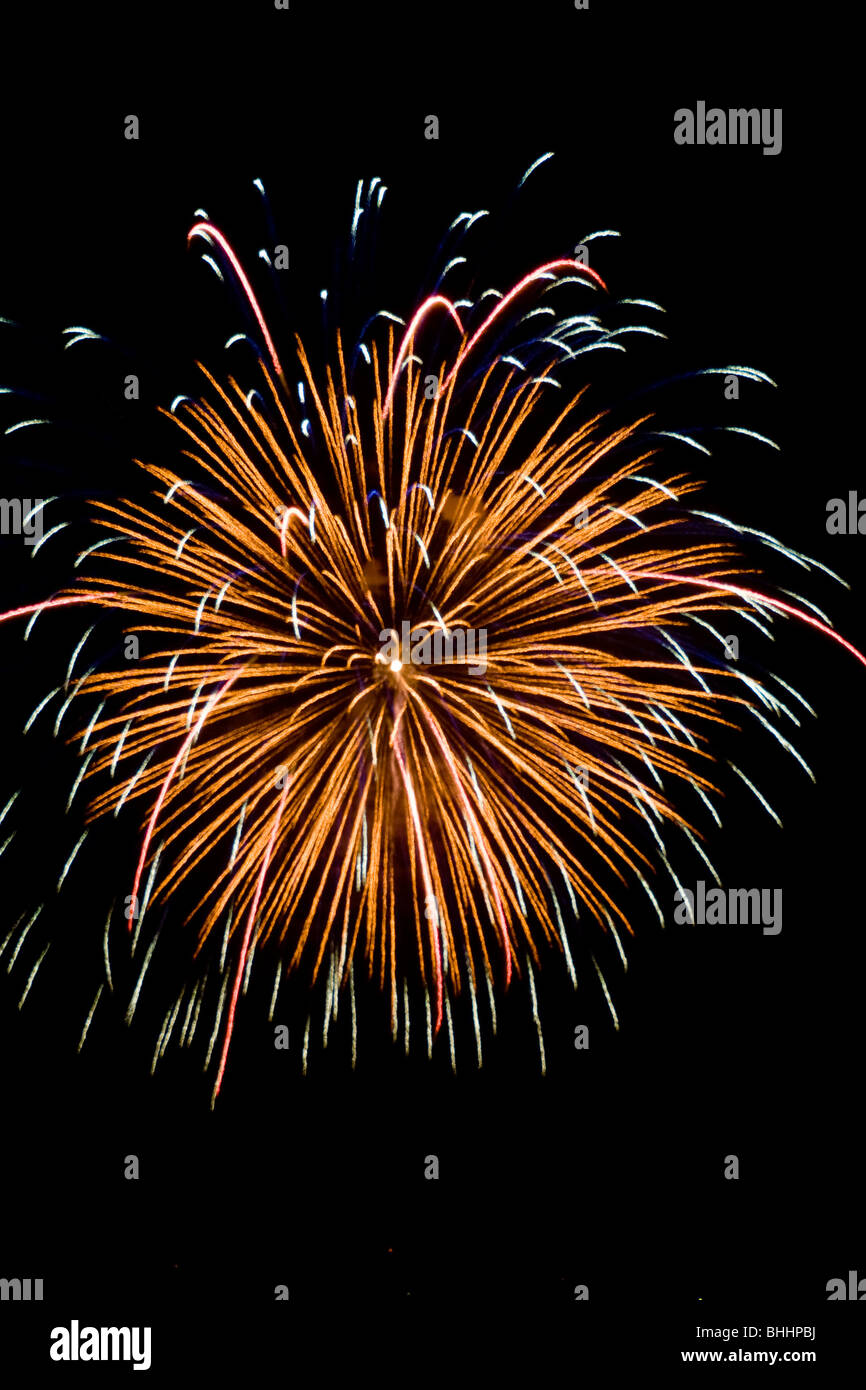 Colorful 4th of July fireworks burst in the night sky over Southern ...