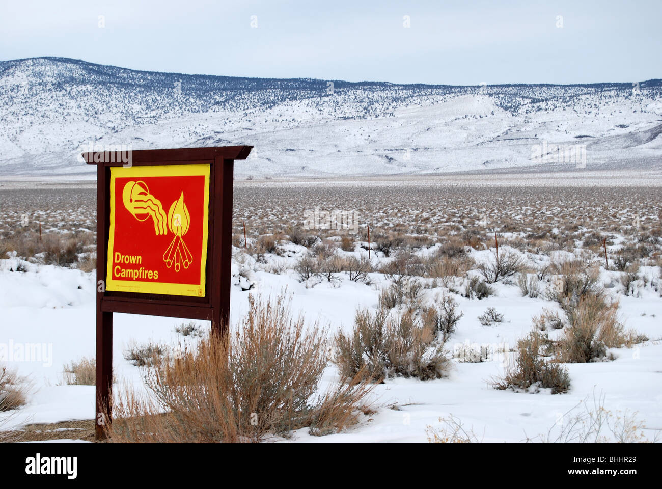 a dowse campfire sign in the eastern sierra's of california usa set ...