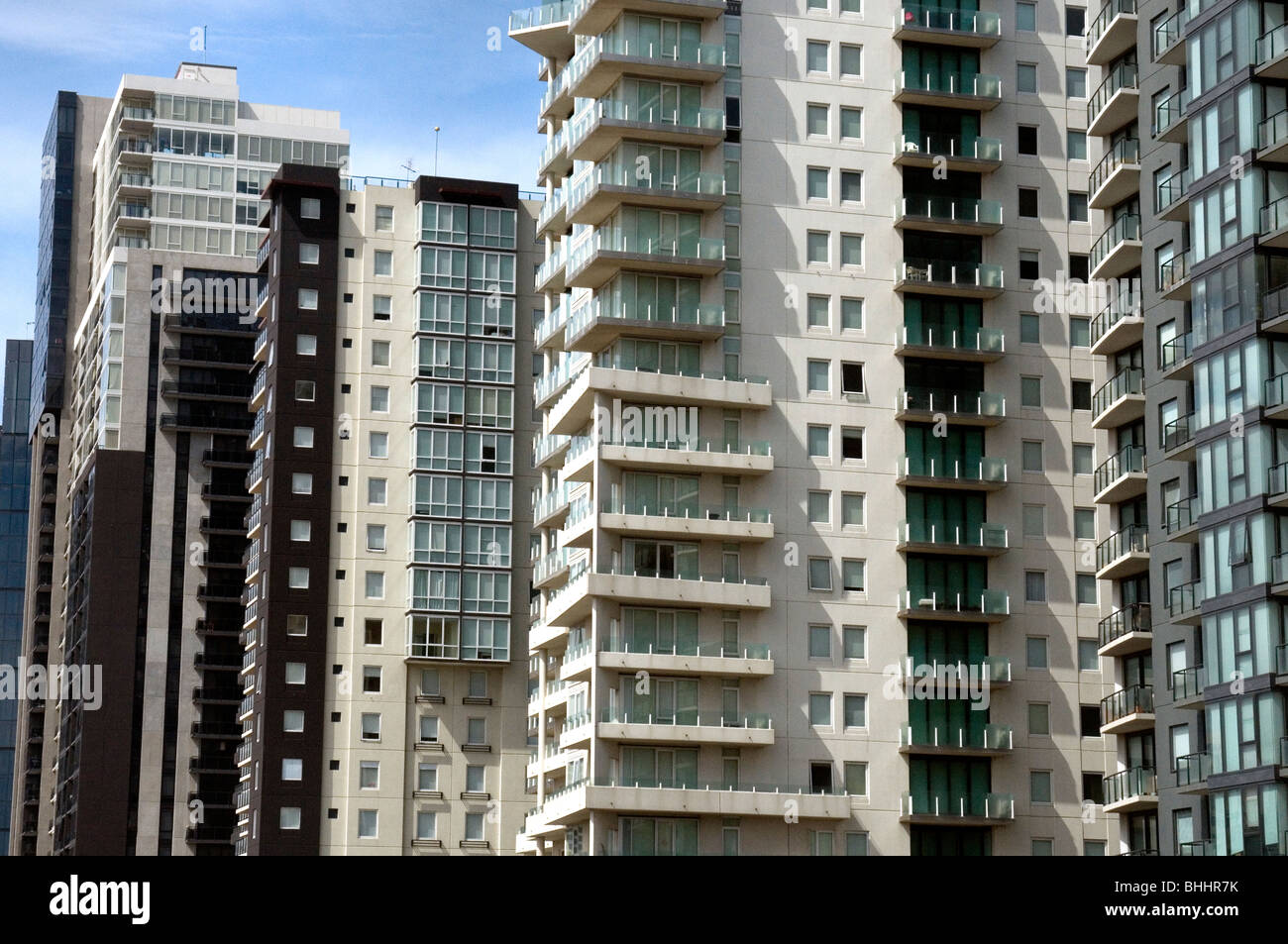 Apartment towers in the waterfront Docklands precinct on the edge of ...