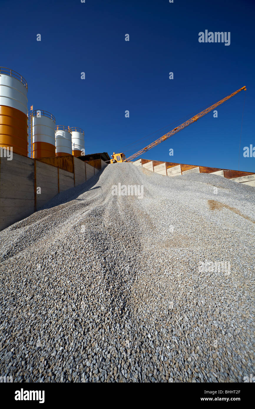 Cement plant and gravel mound in Thailand S. E. Asia Stock Photo - Alamy