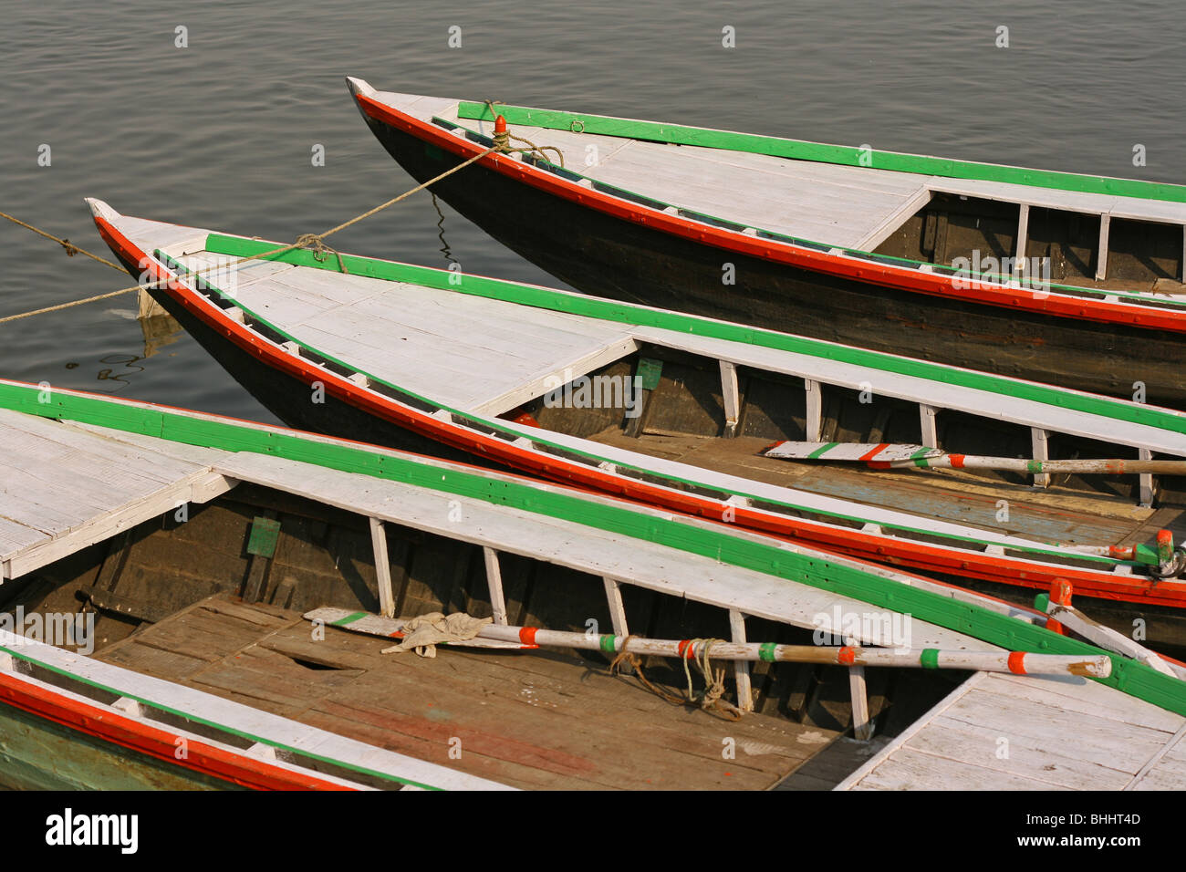 Boats on the river Ganges in Varanasi, India Stock Photo - Alamy