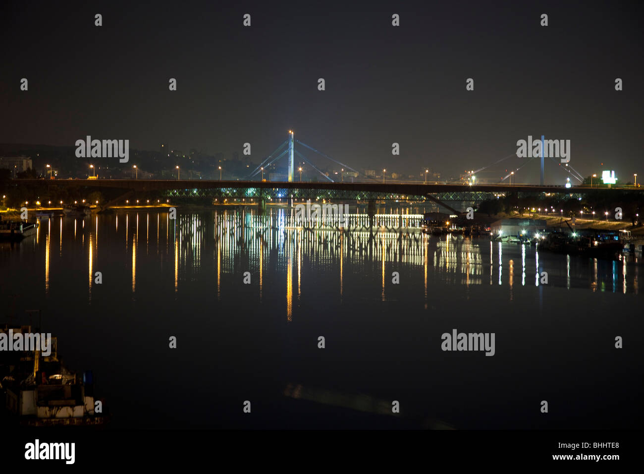 Belgrade at night Stock Photo - Alamy