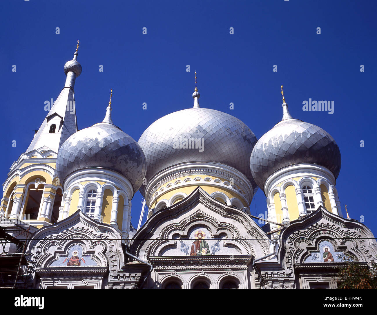 Onion spires of Pantelejmonos Church, Odessa, Ukraine Stock Photo - Alamy
