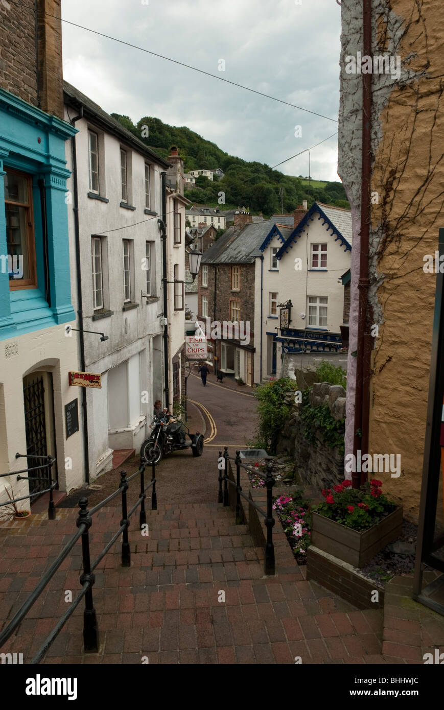 Street scene Lynton Lynmouth Devon UK Stock Photo - Alamy