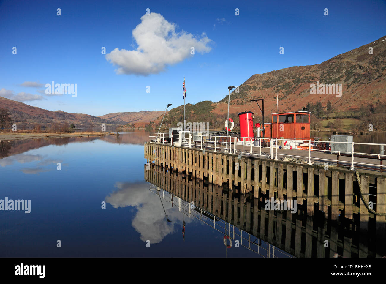Glenridding Pier, Ullswater, Lake District, Cumbria, England, on a ...