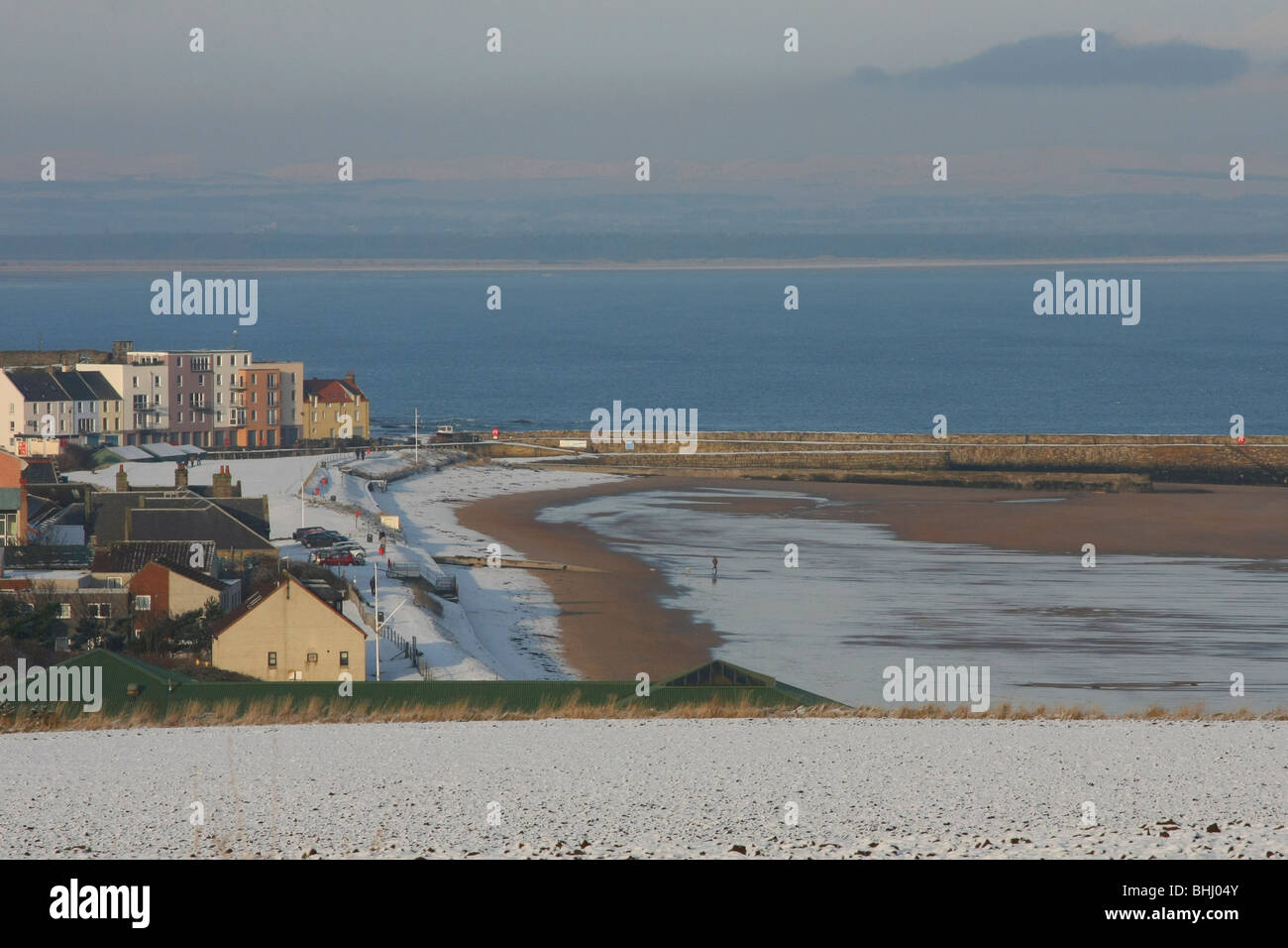 East Sands in the snow, St Andrews, Fife, Scotland Stock Photo - Alamy