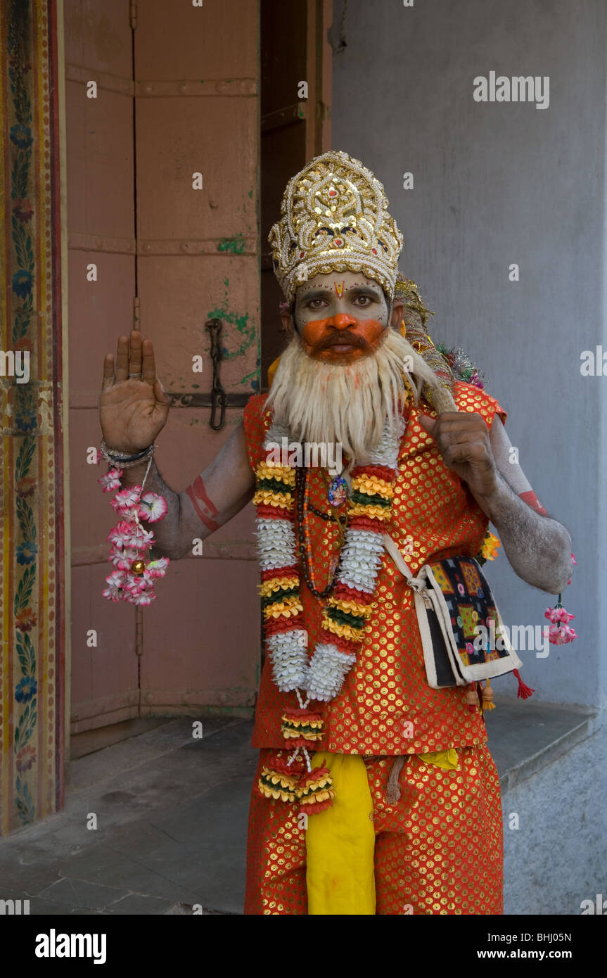 Pushkar during the Pushkar Fair, Rajasthan, India. Man dressed as ...