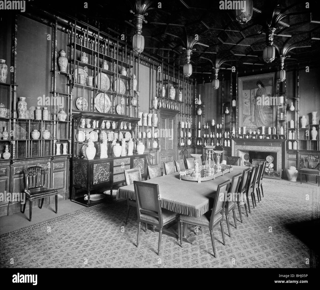The 'Peacock Room' in 49 Princes Gate, Westminster, London, 1892 ...