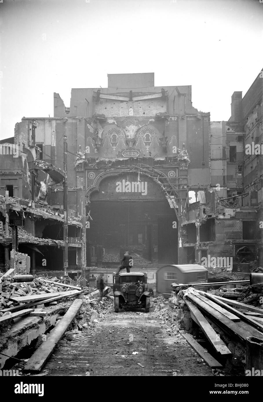 Demolition of the Alhambra Theatre in Leicester Square, London, 1936 ...