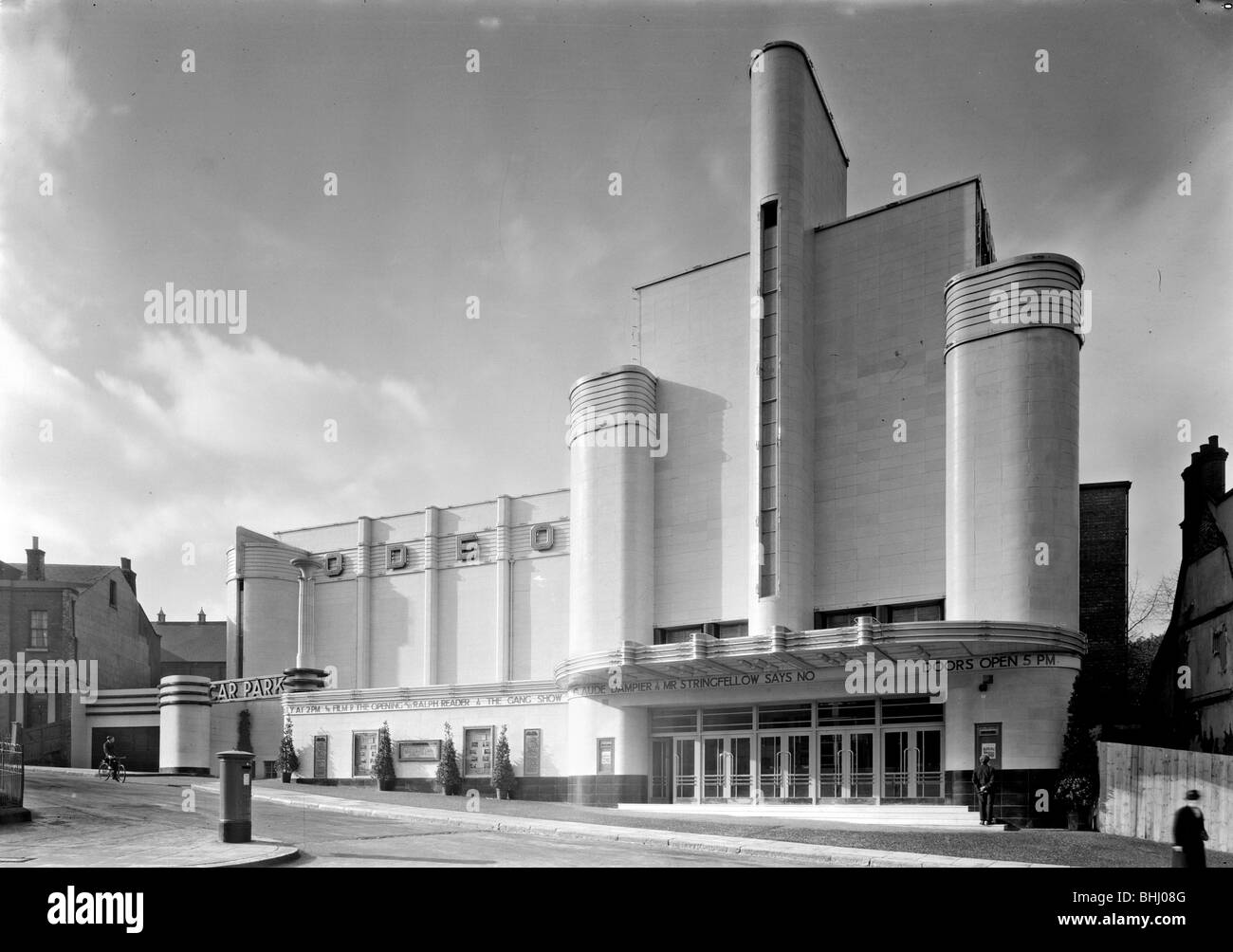 Exterior of the Odeon cinema, Parsons Hill, Woolwich, London, 1937 ...