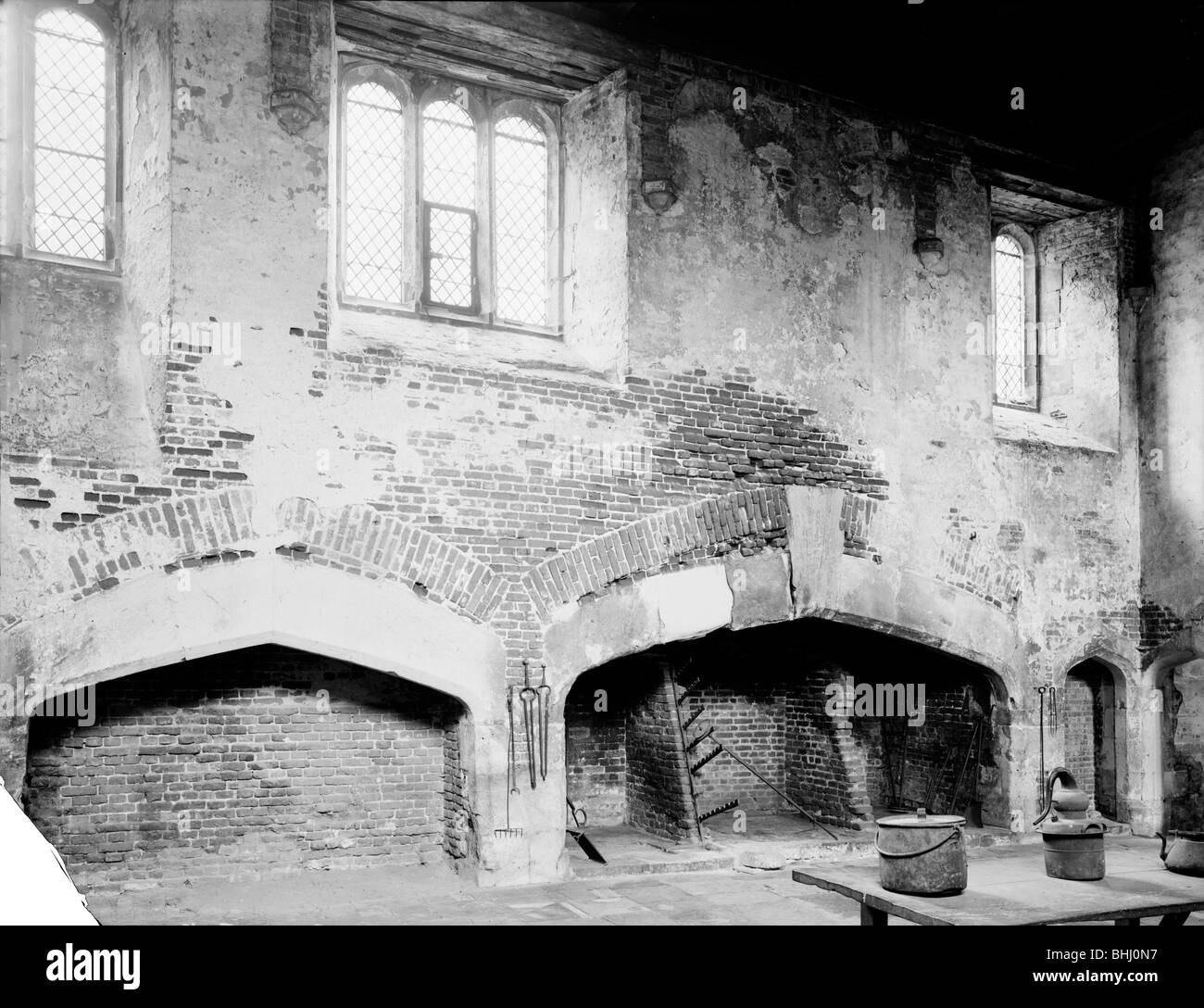 The Great Kitchen, Hampton Court Palace, London, 1935. Artist: Unknown ...