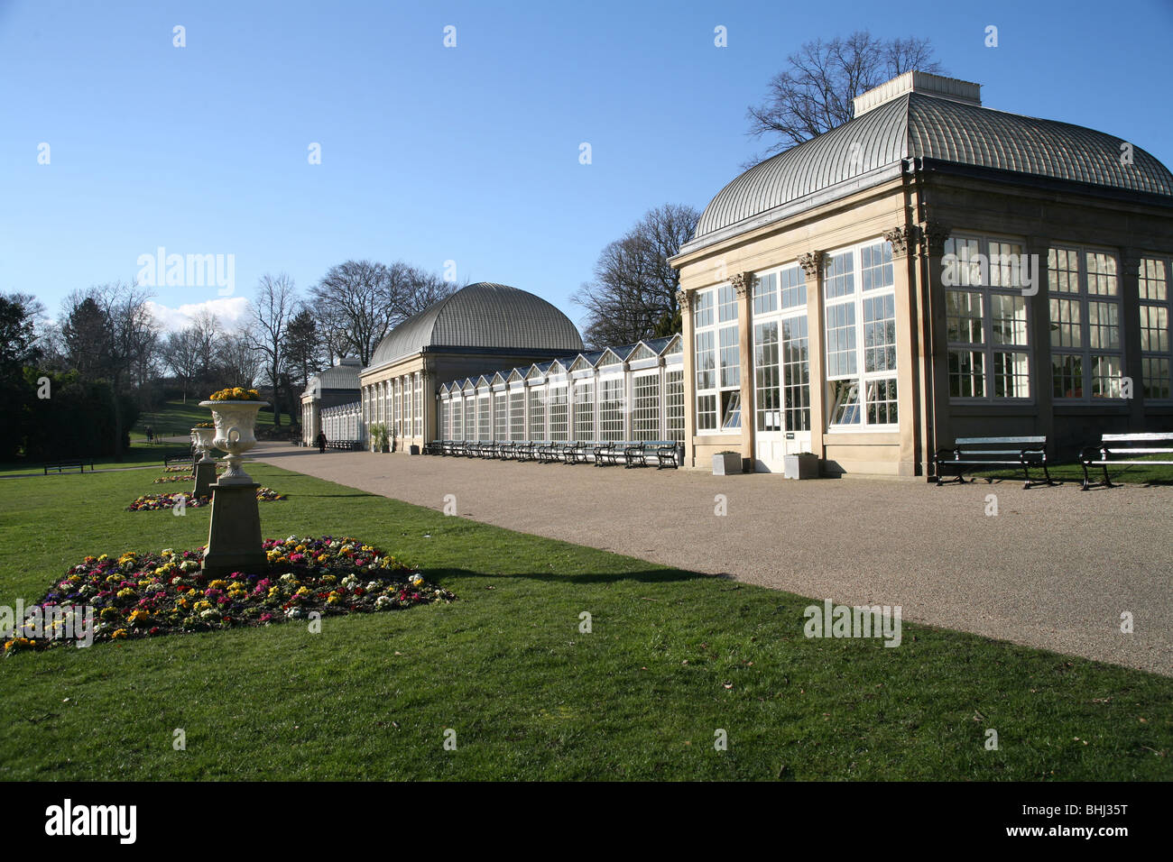 The pavilions in the Botanical Gardens, Sheffield Stock Photo - Alamy