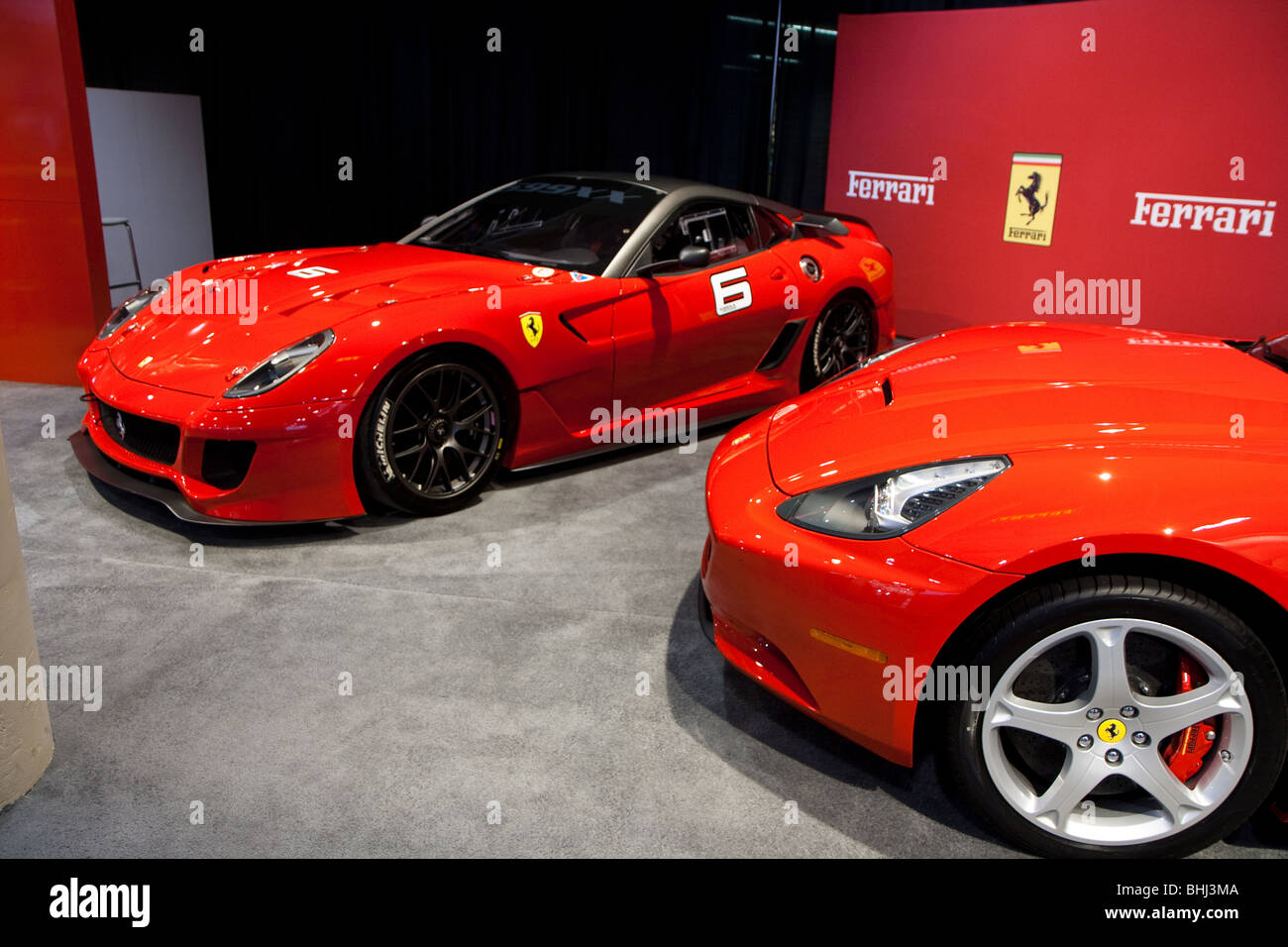Red Ferrari cars Stock Photo - Alamy