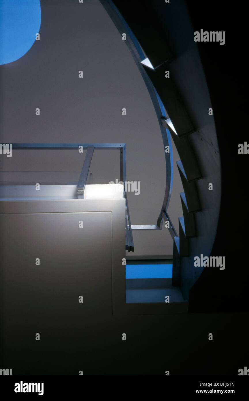 View of staircase and railing from below Stock Photo - Alamy