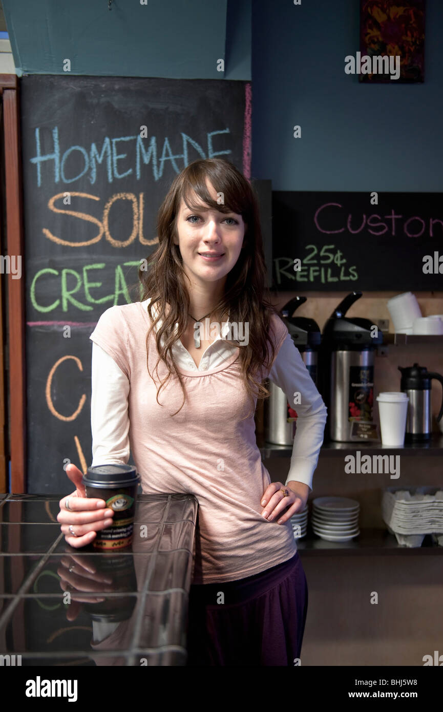 Portrait of Coffee Shop Owner Stock Photo - Alamy