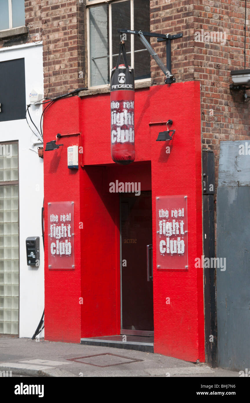 The real fight club entrance in Shoreditch, London with red frontage ...