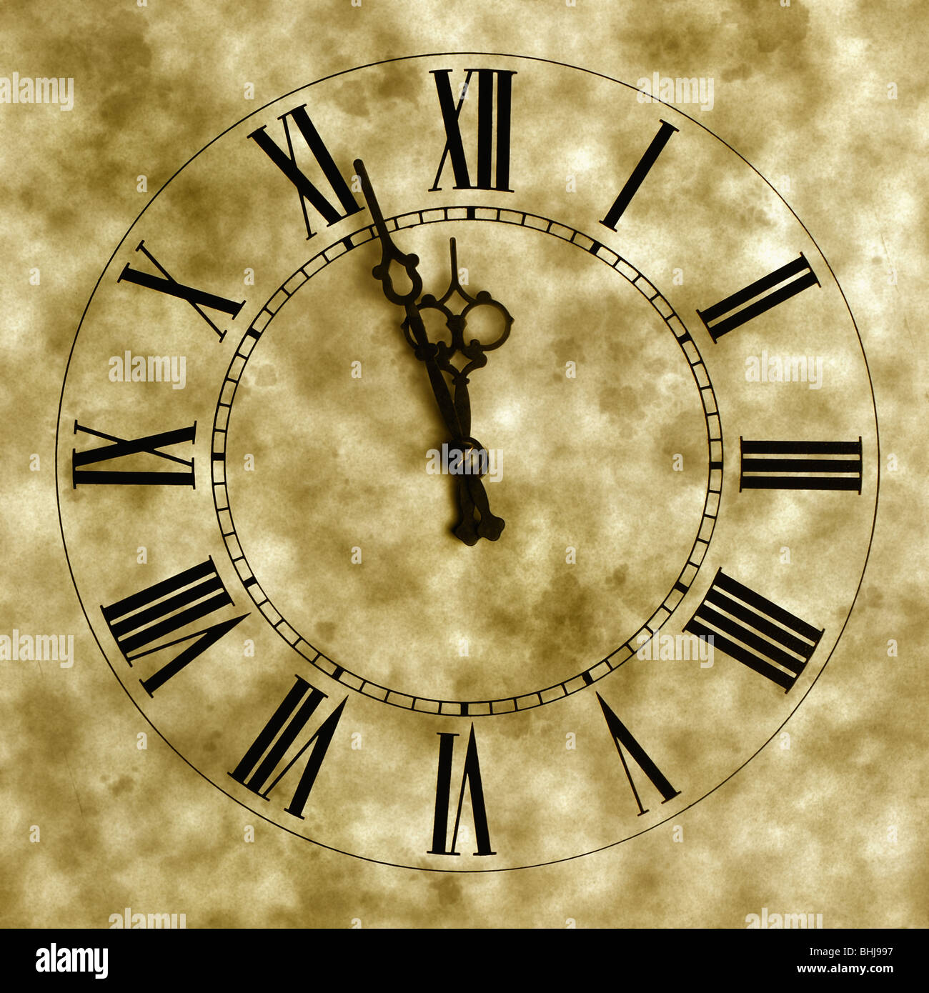 Old hours with texture. Old hours with figured arrows Stock Photo - Alamy