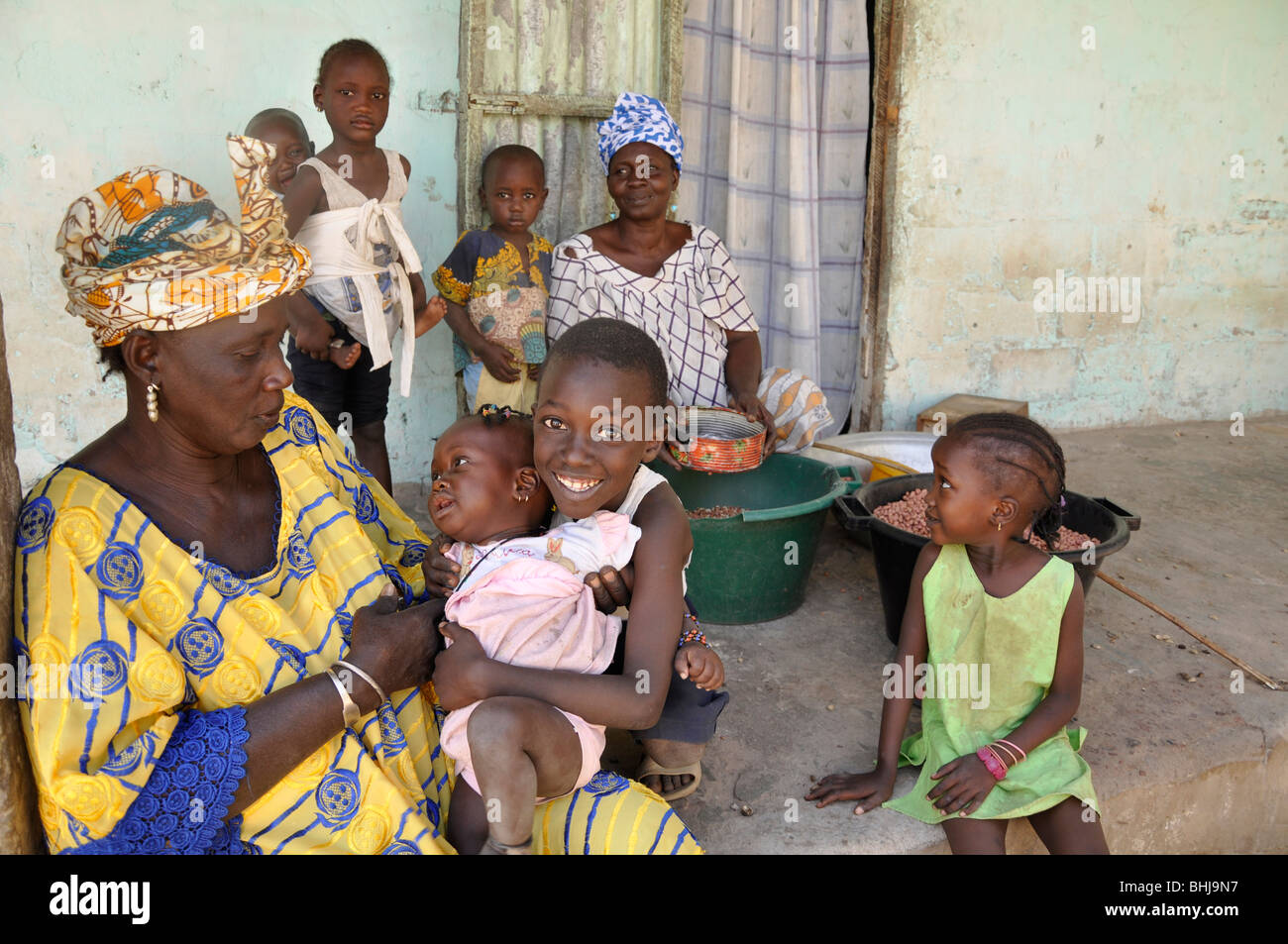 In the gambia people live in extended families hi-res stock photography ...