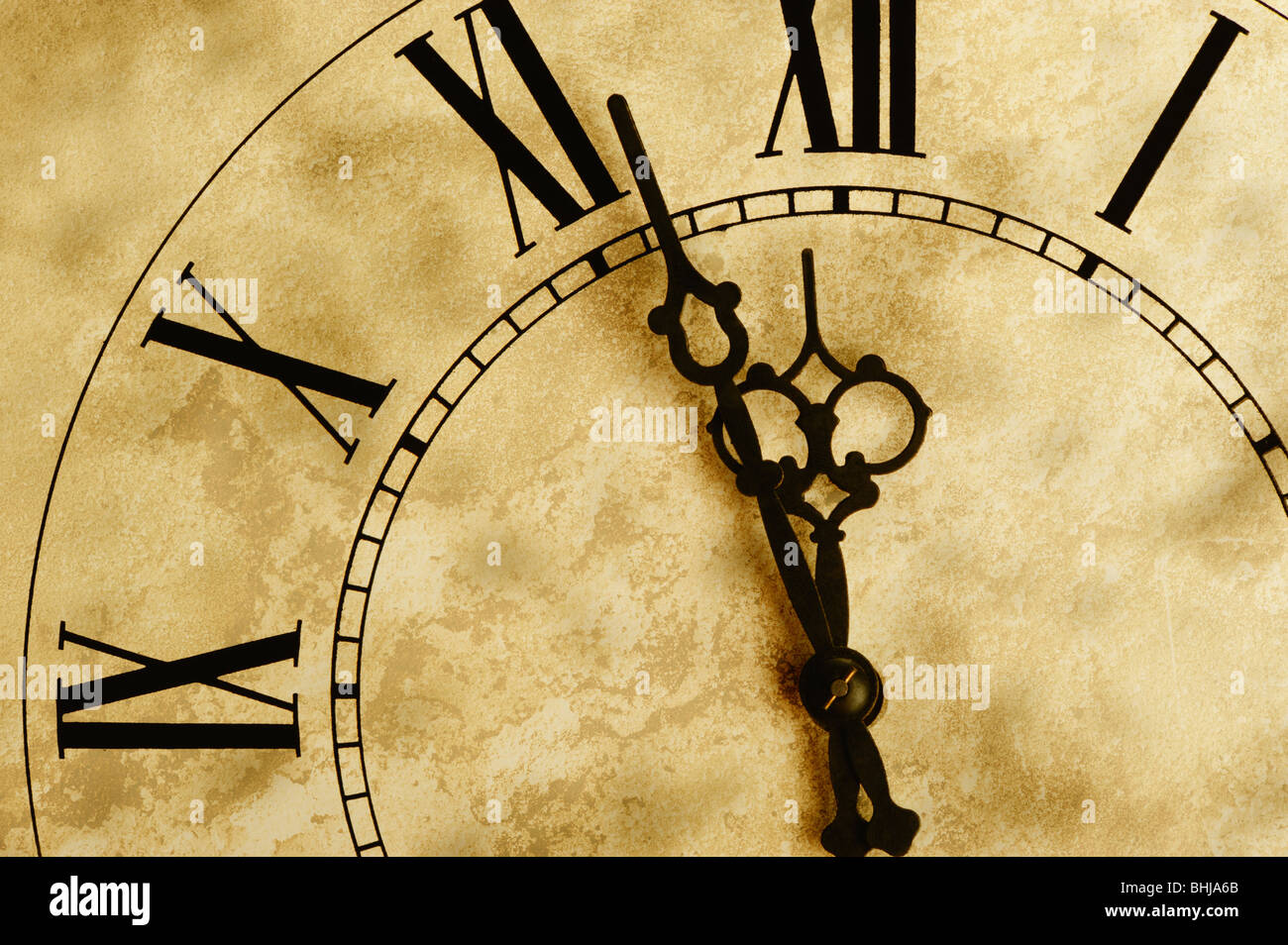 Old hours with texture. Old hours with figured arrows Stock Photo - Alamy