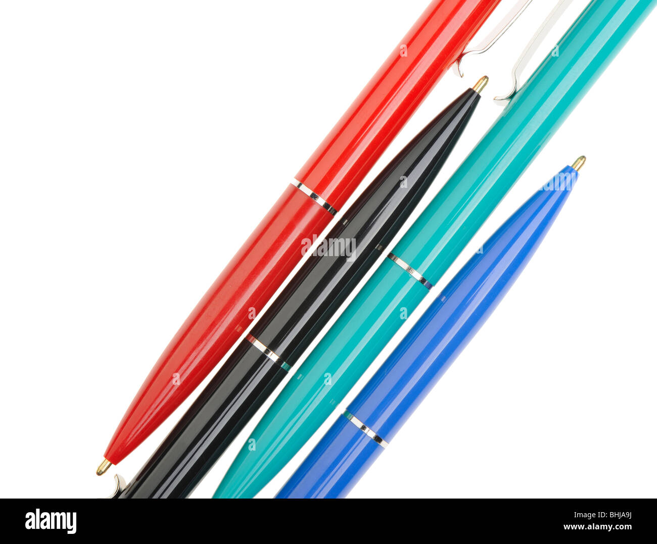 Color pens. It is isolated on a white background Stock Photo - Alamy