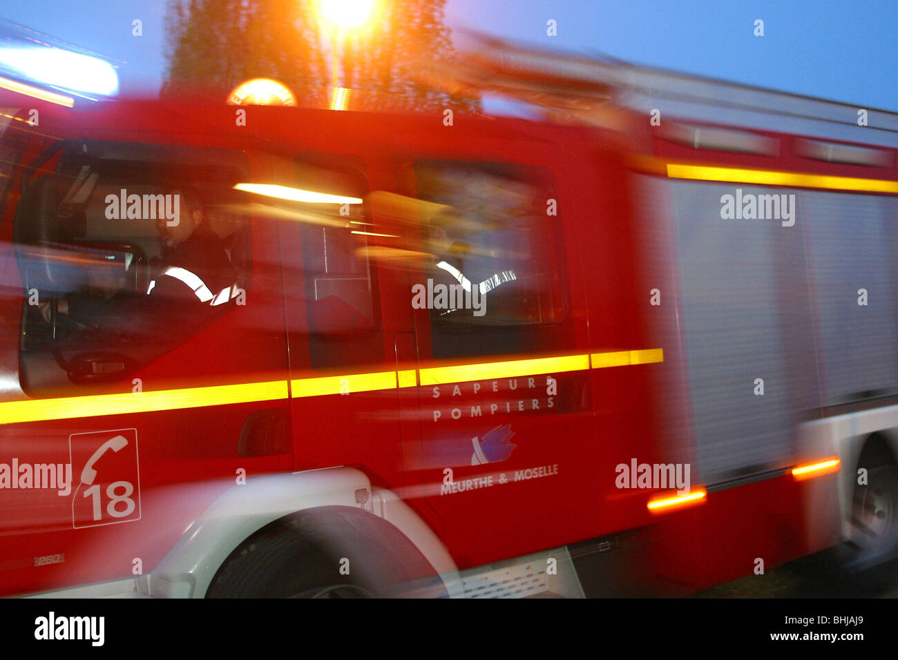 DEPARTURE OF A FIRE ENGINE, NANCY, MEURTHE ET MOSELLE, FRANCE Stock ...