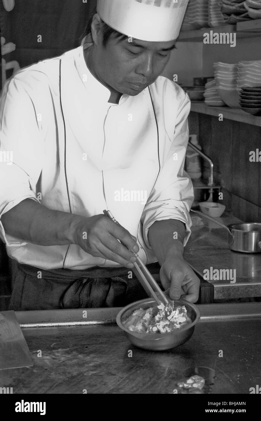 PARIS, France - Interior Japanese Restaurant, Portrait Chef, Working in ...