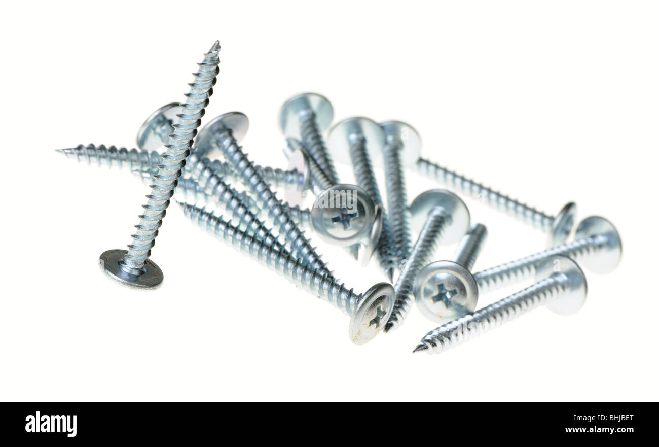 Screws. A object for montage it is isolated on a white background Stock ...