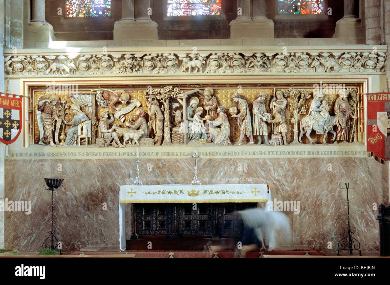 Reredos at Waltham Abbey, Essex, 1964. Artist: Laurence Goldman Stock ...