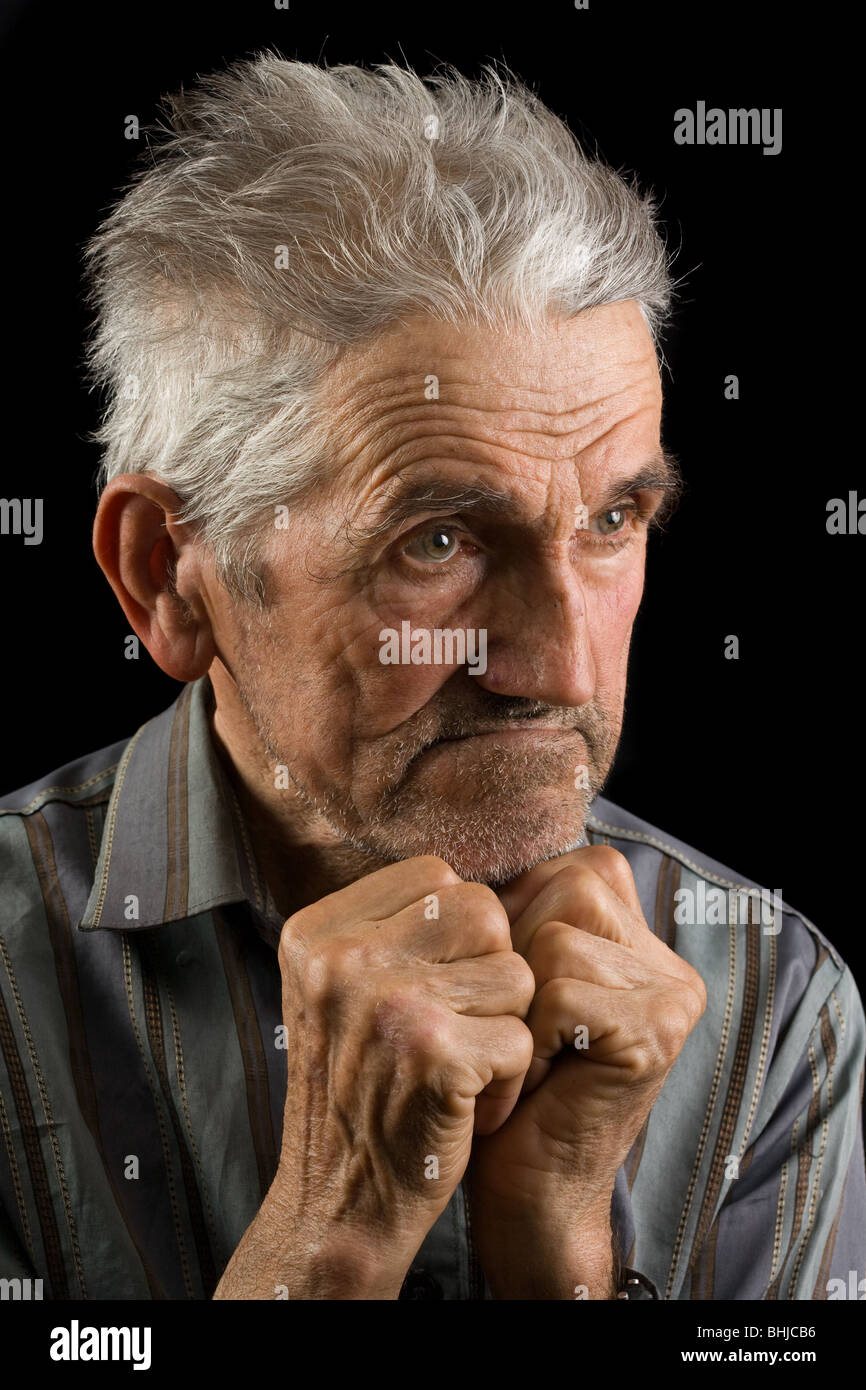 Old man isolated on black hi-res stock photography and images - Alamy
