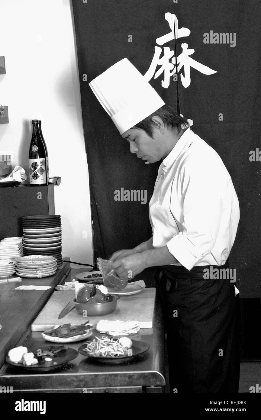 Japanese sushi chef Black and White Stock Photos & Images - Alamy