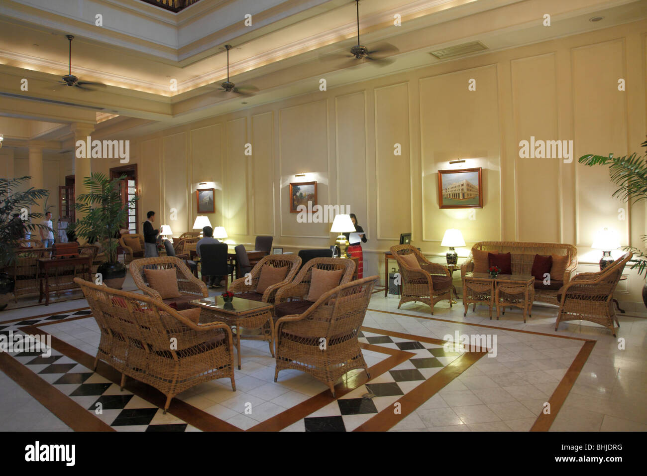 Myanmar, Burma, Yangon, Rangoon, Strand Hotel, lobby Stock Photo - Alamy