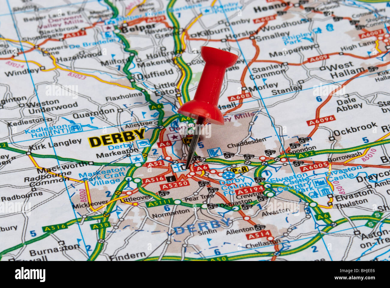 Derby map hi-res stock photography and images - Alamy