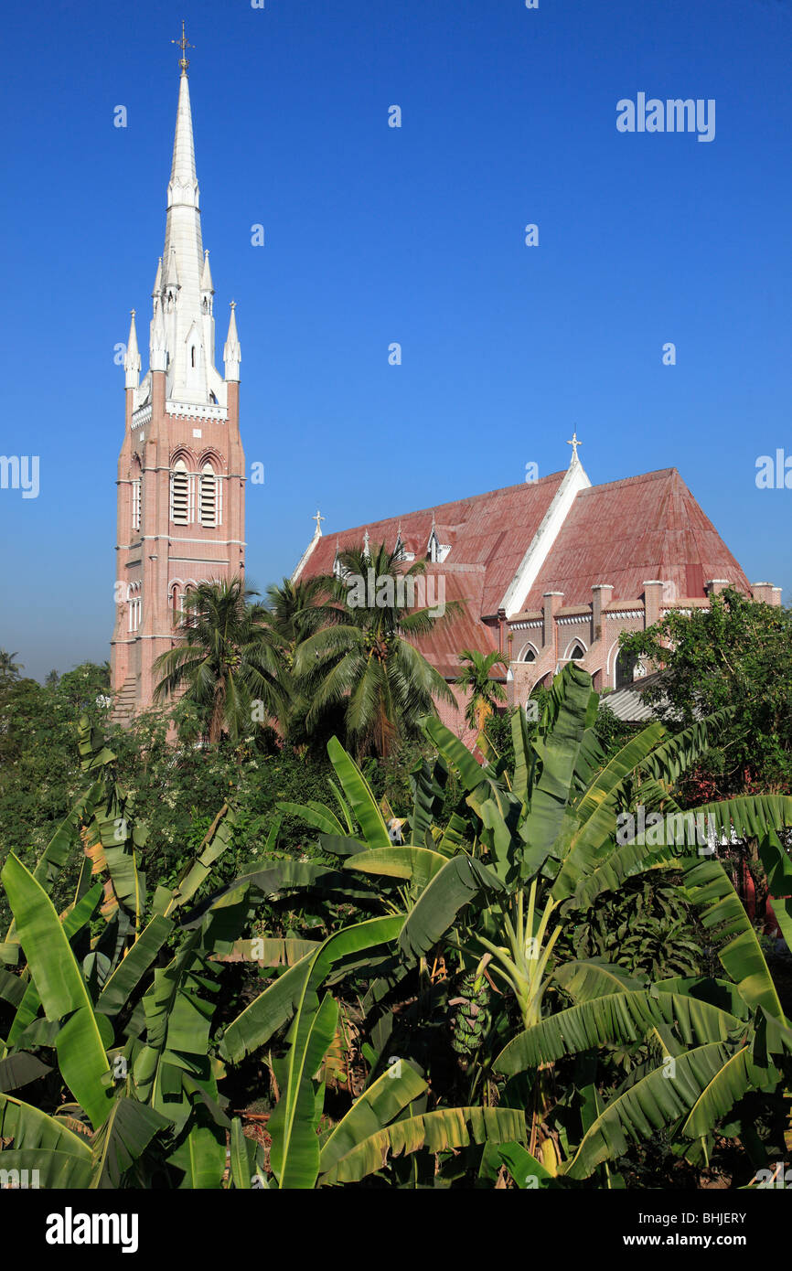 Myanmar, Burma, Yangon, Rangoon, Holy Trinity Cathedral Stock Photo - Alamy