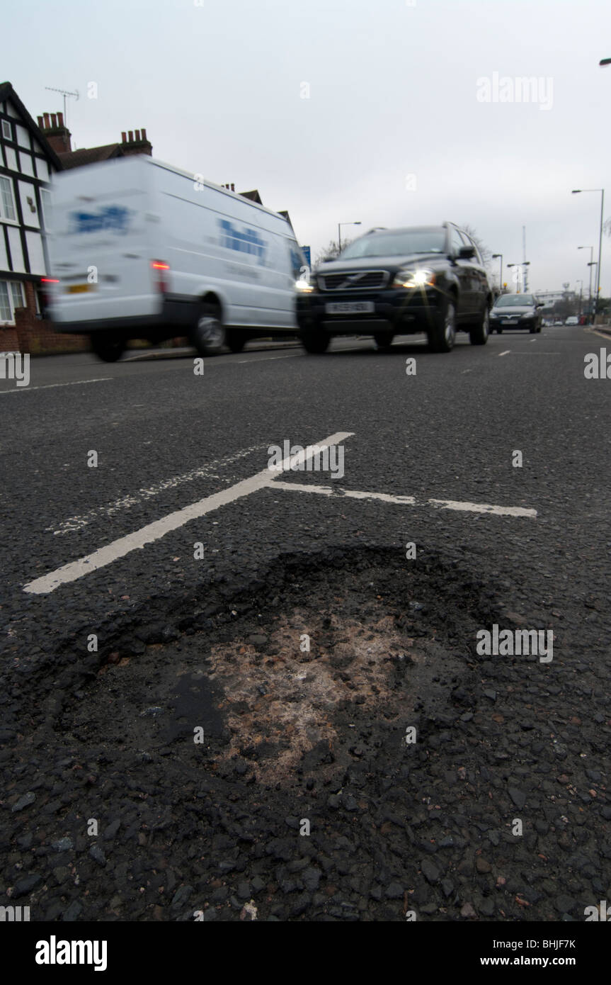 Pothole big road car hi-res stock photography and images - Alamy