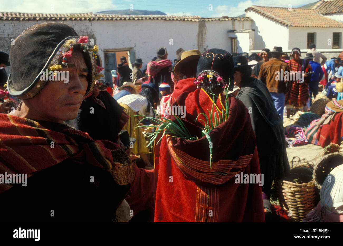 Indians people in Tarabuco, Bolivia Stock Photo - Alamy