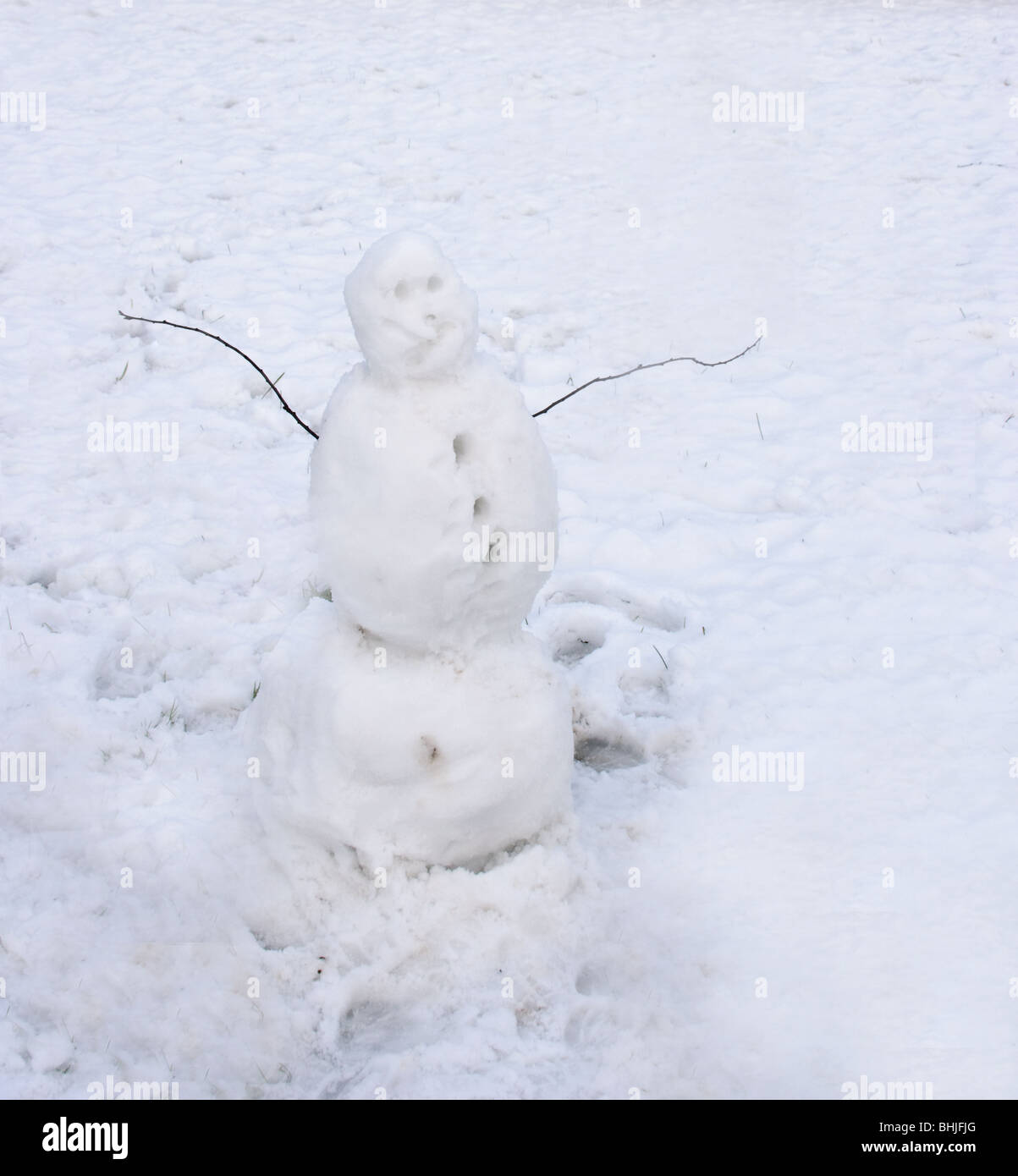 one snowman freezing Stock Photo - Alamy