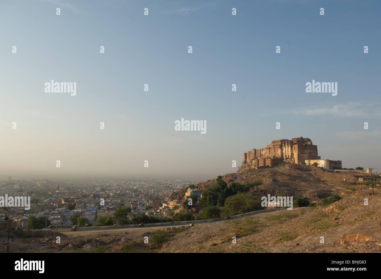 Meharangarh Fort (Jodhpur Fort), dominates the town of Jodhpur from its ...