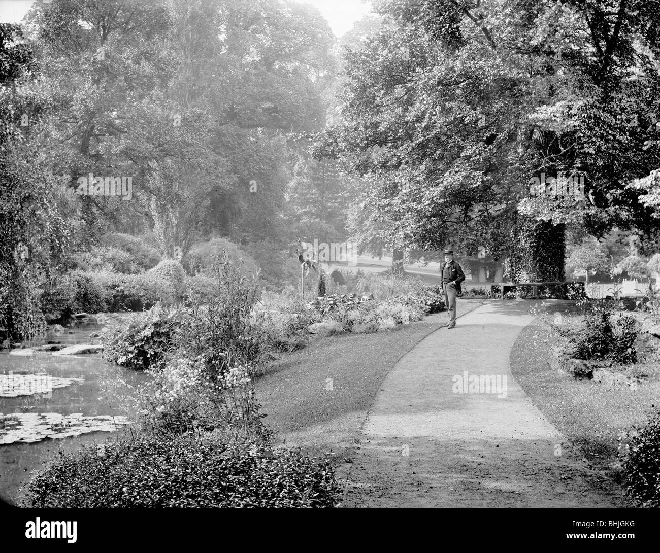 Lord Wantage in the gardens at Lockinge House, Lockinge, Oxfordshire ...